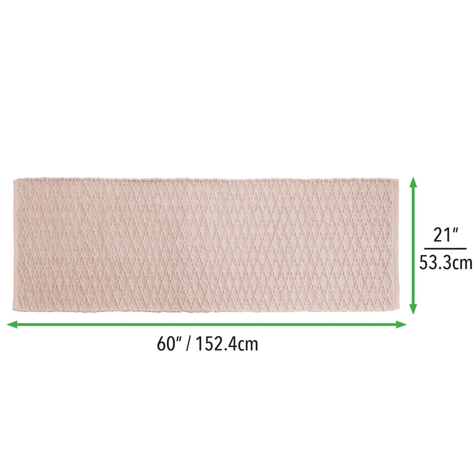 mDesign Bathroom Cotton Rectangular Rug Long Runner 60" " - Water Blue ...